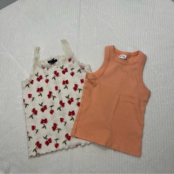 Shirts & Tops | Cherry Print And Peach Tank Tops For Kids | Poshmark